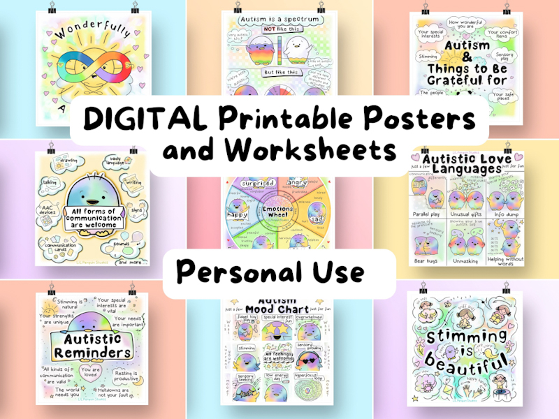 Autism, Neurodiversity and Self Love Printable Posters (Digital ...