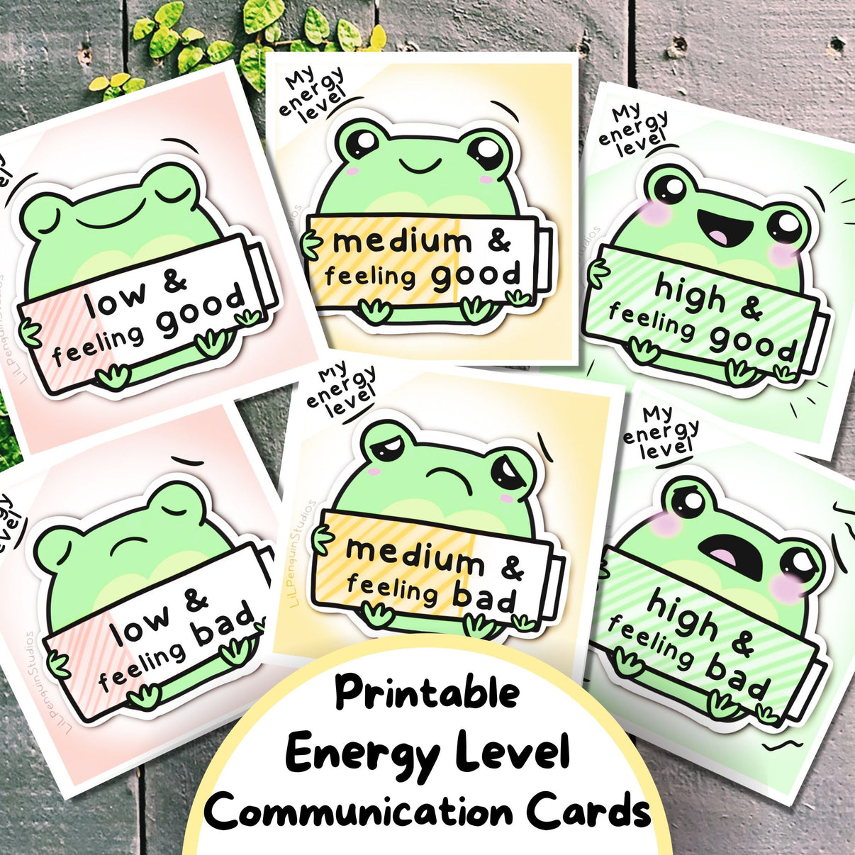 Autism Energy Levels Communication Cards | LiL Penguin Studios
