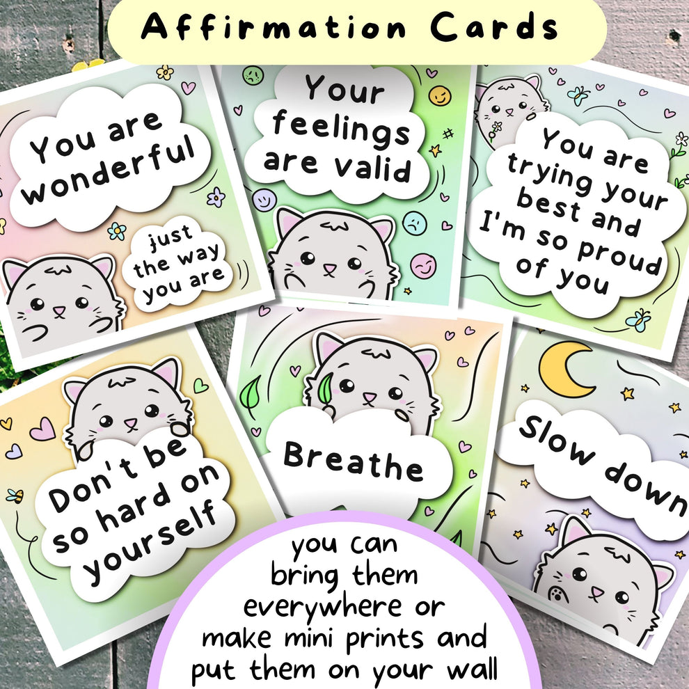 Cat Neurodivergent Affirmation Cards | LiL Penguin Studios