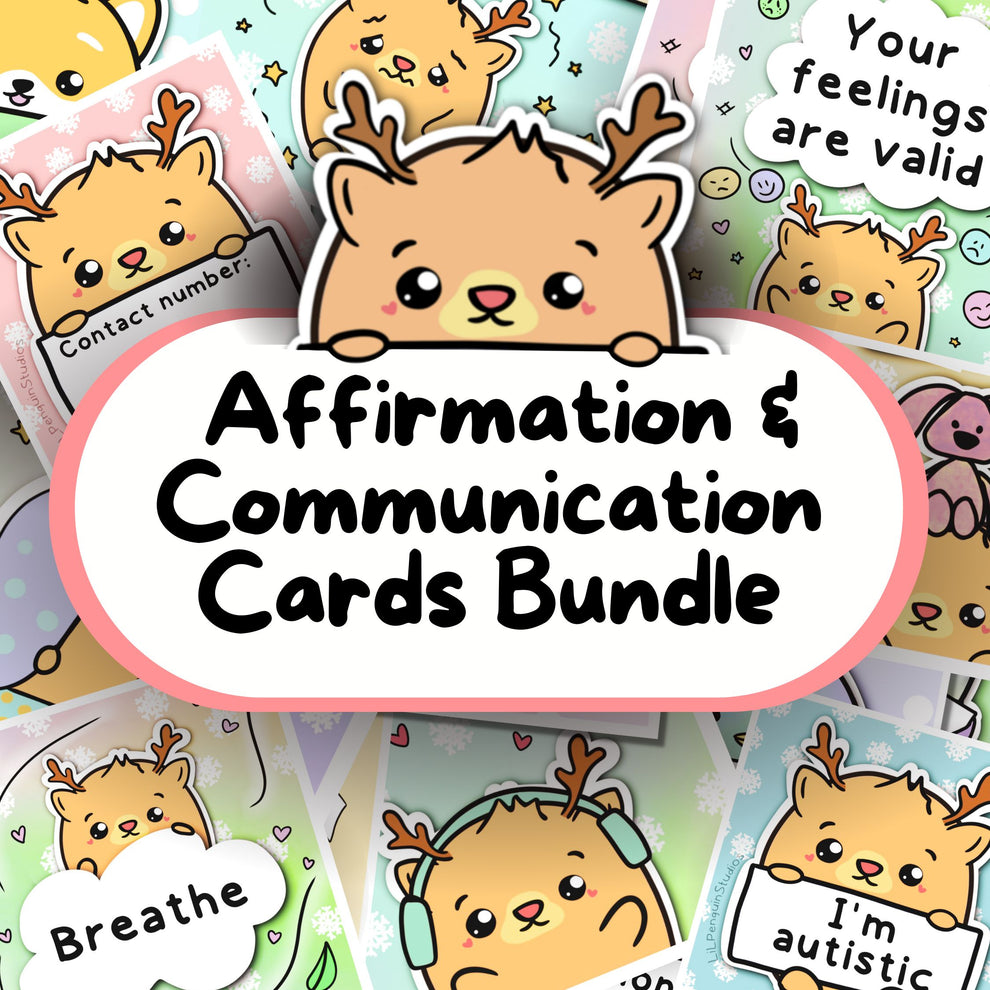 Reindeer Communication Cards and Affirmations | LiL Penguin Studios