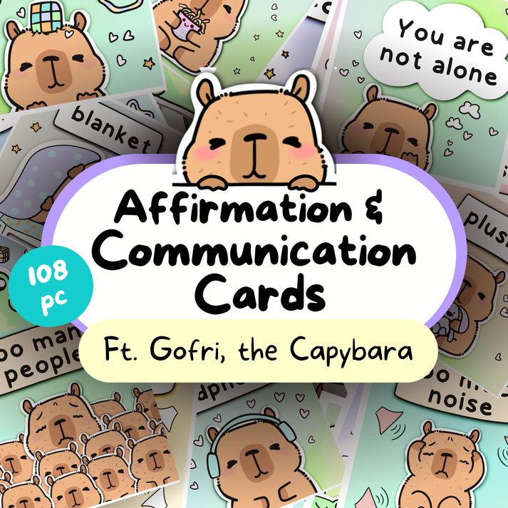 Capybara Communication Cards and Affirmations | LiL Penguin Studios