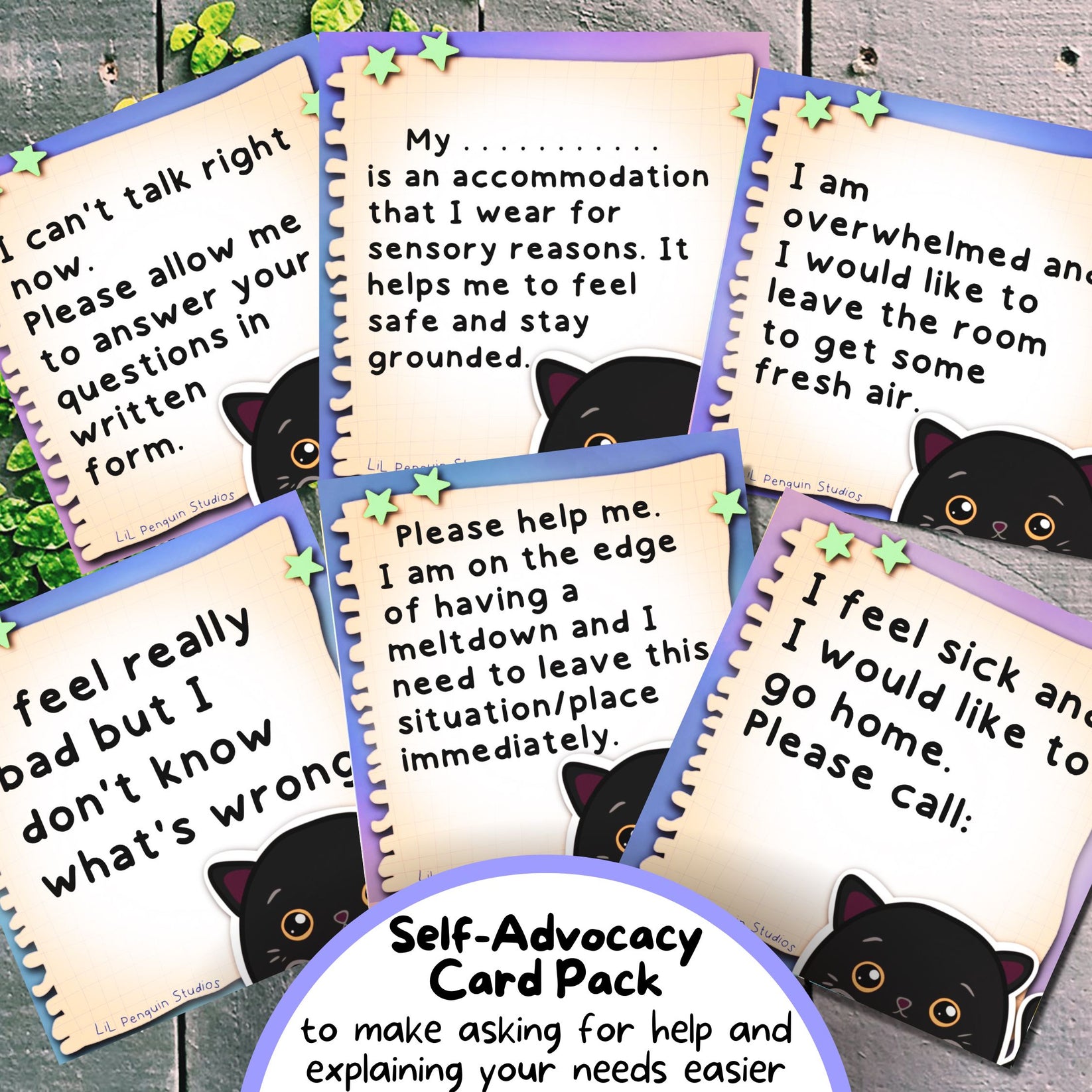 Autistic Self-Advocacy Cards | LiL Penguin Studios