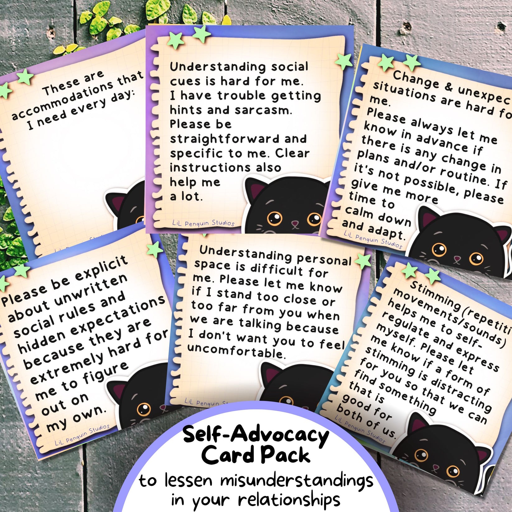 Autistic Self-Advocacy Cards | LiL Penguin Studios