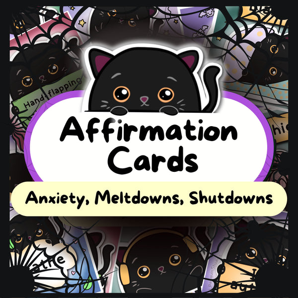 Black Cat Autistic Affirmation Cards | LiL Penguin Studios