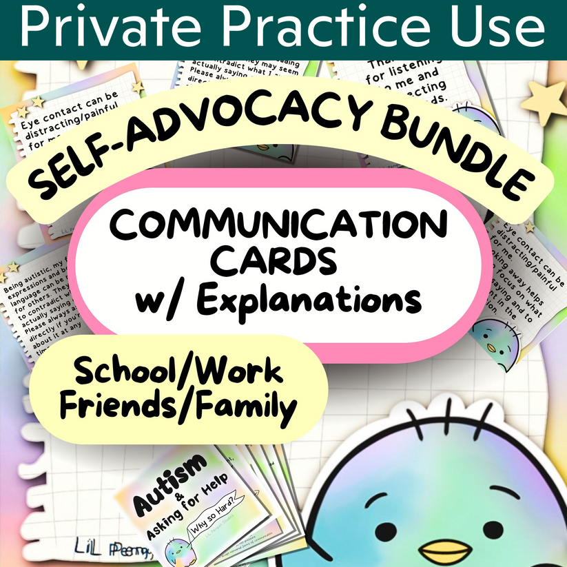 SLP Printable Self-Advocacy Card Pack | LiL Penguin Studios