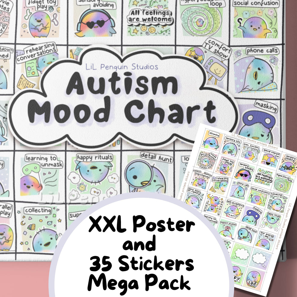 Autism Poster, DIY Memory Game, Magnets | LiL Penguin Studios