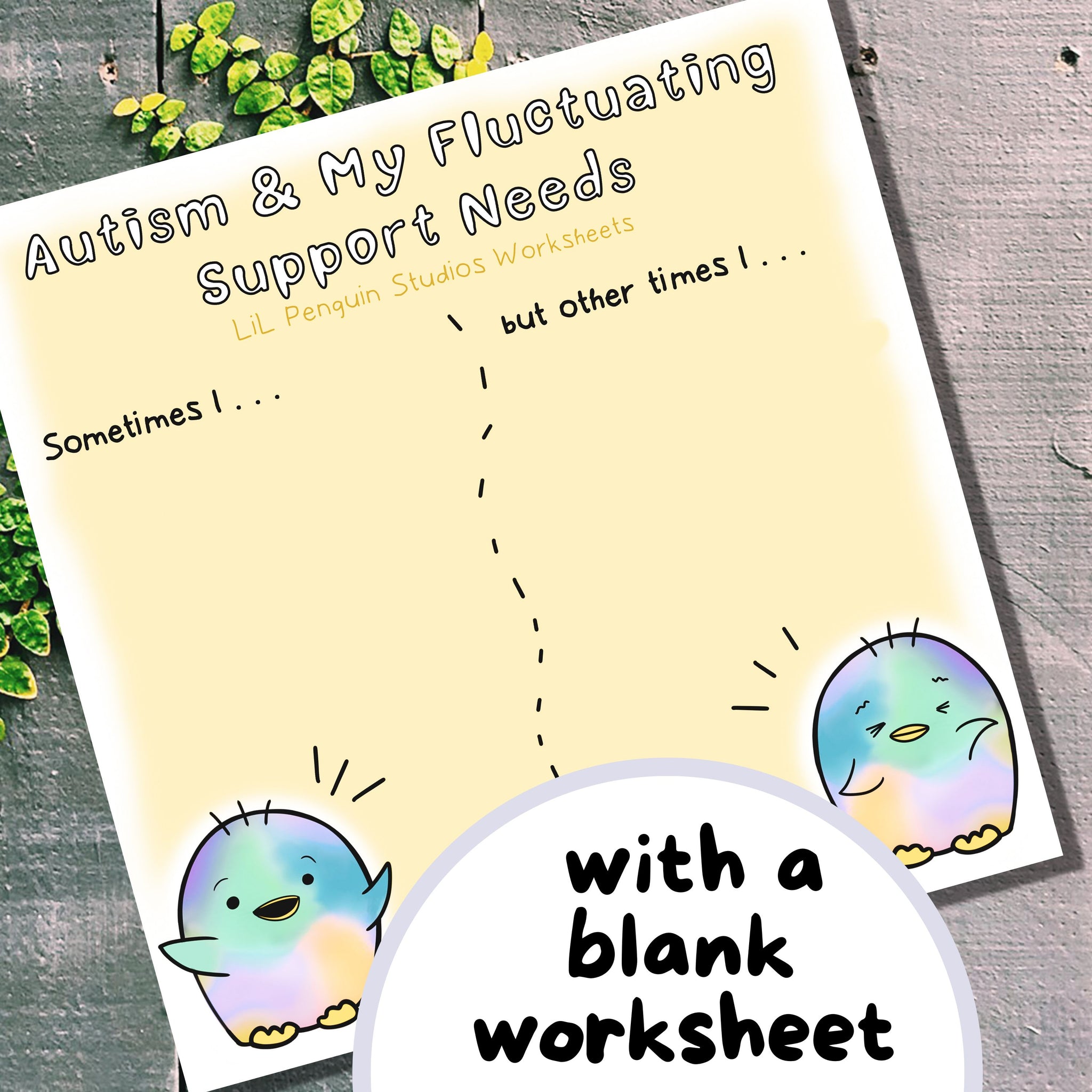 Autism and Fluctuating Support Needs Bundle with a Worksheet - Private ...