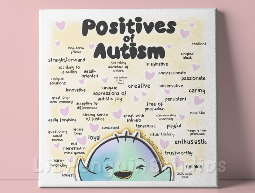 Positives of Autism Print for Therapists | LiL Penguin Studios
