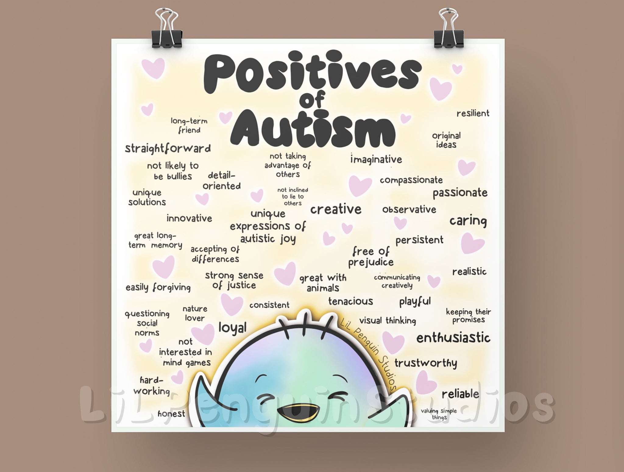 'Positives of Autism' Printable Art | LiL Penguin Studios