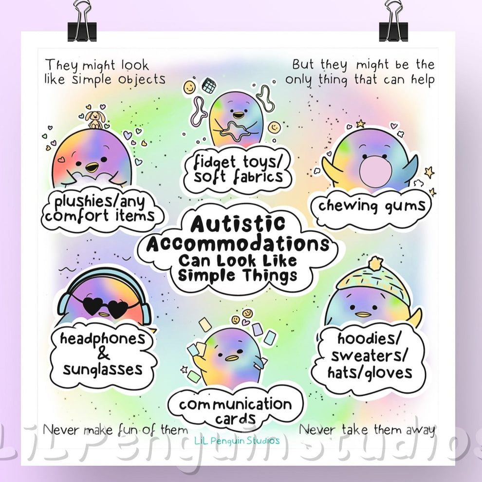 'Autistic Accommodations' Poster | LiL Penguin Studios