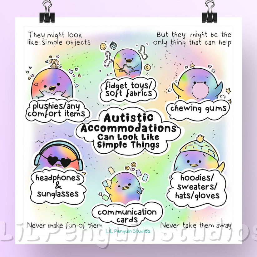 Autistic Accommodations DIGITAL Printable Poster - Private Practice Us ...