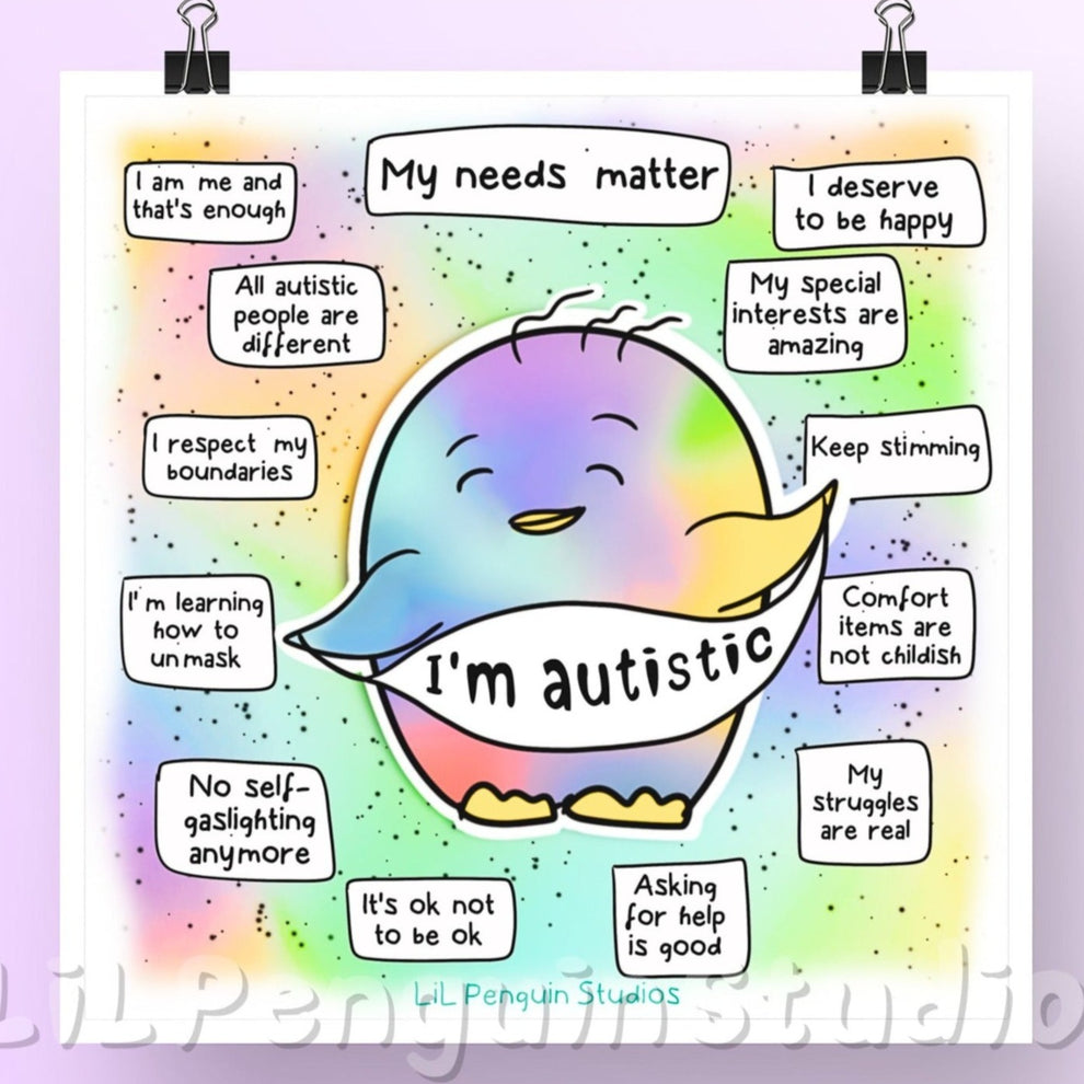 'Autistic Affirmations' Printable Art | LiL Penguin Studios
