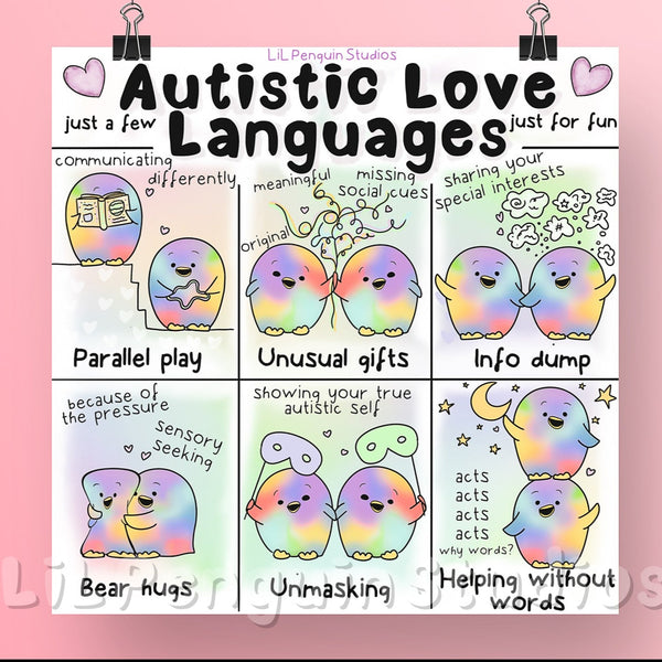 Autistic Love Languages Printable Art | LiL Penguin Studios