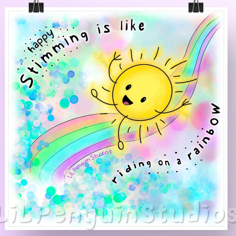 'Happy Stimming' Printable Art | LiL Penguin Studios