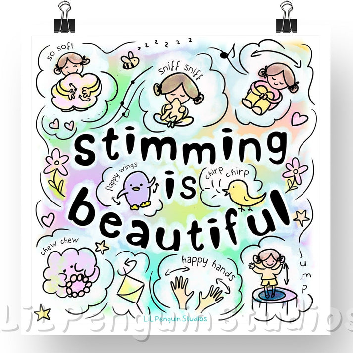 'Stimming Is Beautiful' Printable Art | LiL Penguin Studios